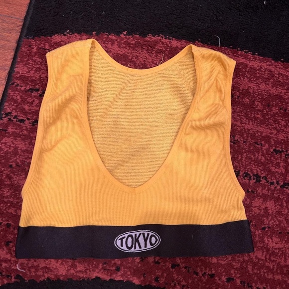 Tops | Yellow And Black Tokyo Crop Top | Poshmark